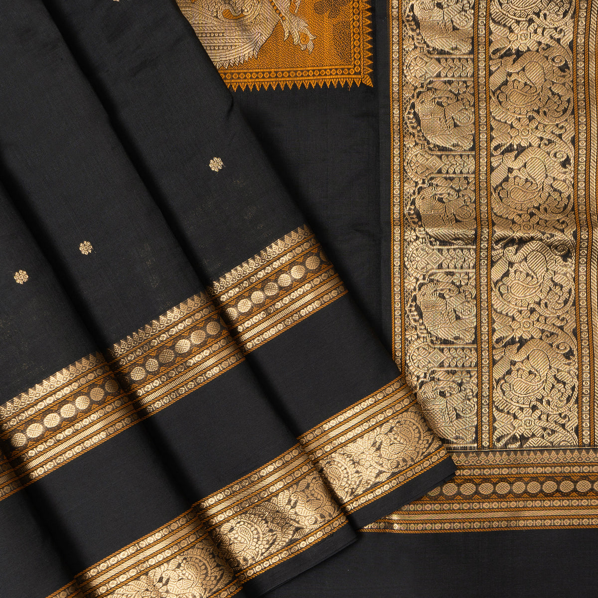 Black rettapet border/ Silk Cotton – chithraloomsbyCK