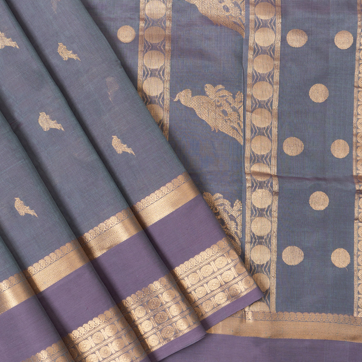 Kalakshetra Style Handwoven Silk Cotton Saree | Chitralooms ...
