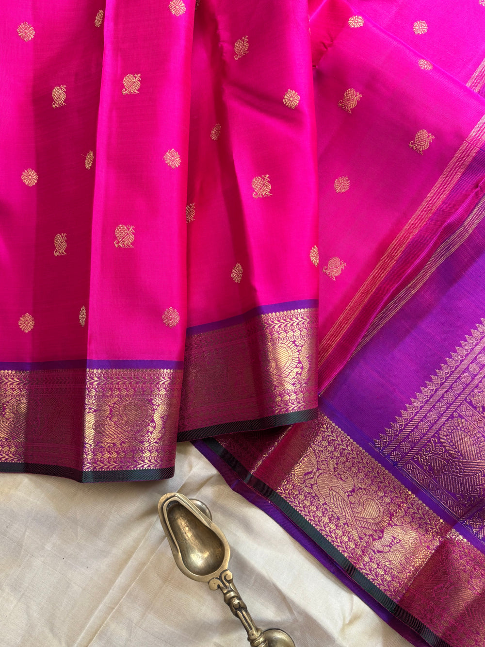 Swapnam : Strawberry pink annam pet / kanjipuram silk
