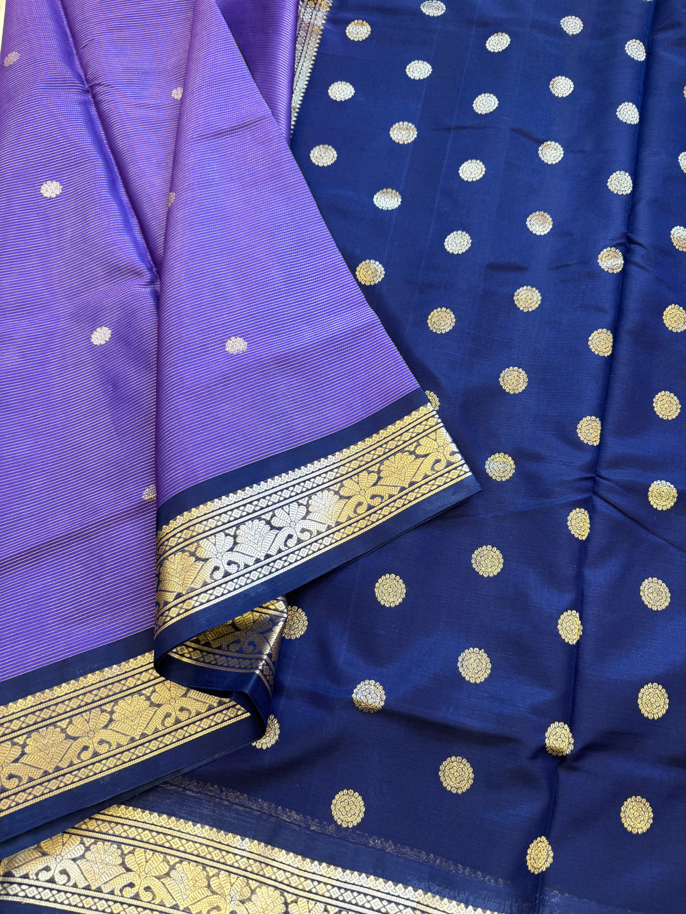 December poo and dark blue / Premium silk cotton